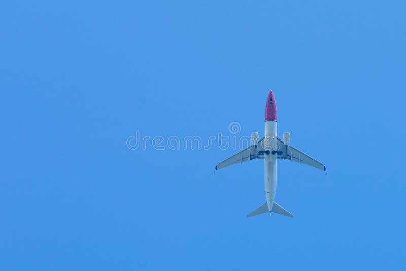 Airplane in the blue sky stock photo. Image of flight - 245592118