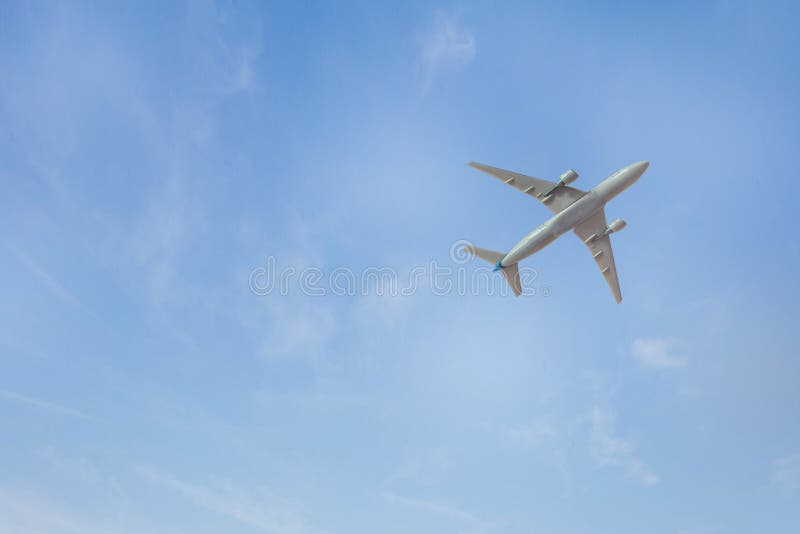 Airplane in the Blue Sky Background Texture Stock Image - Image of ...