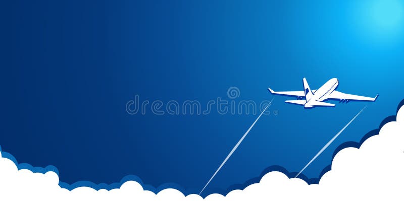 Airplane in blue sky stock vector. Illustration of vector - 280991427