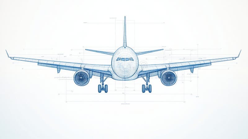 Detailed Blueprint Aircraft Showcasing Technical Specifications Design ...