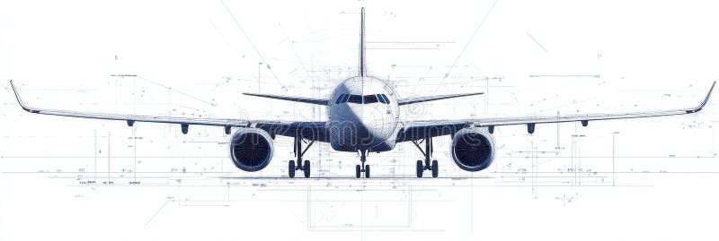 Airplane Blueprint Showcasing Detailed Engineering Design with ...