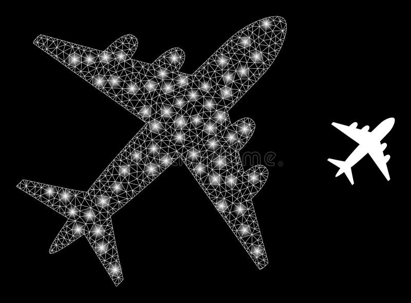Airplane - Bright Web Net with Lightspots Stock Vector - Illustration ...