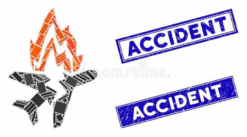 Airplane Burn Mosaic and Grunge Rectangle Stamp Seals Stock ...