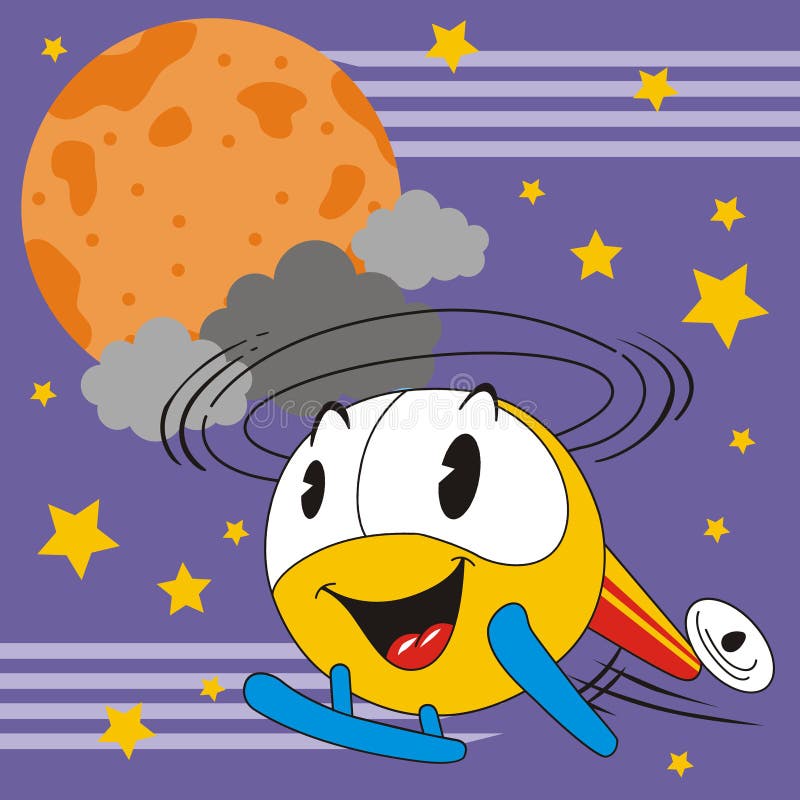 Airplane Cartoon in Flight Vector Illustration - Background Editable ...