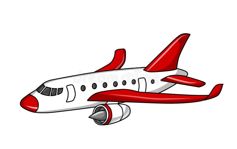 Airplane Cartoon,private Jet Png Transparent Background with Red Color ...