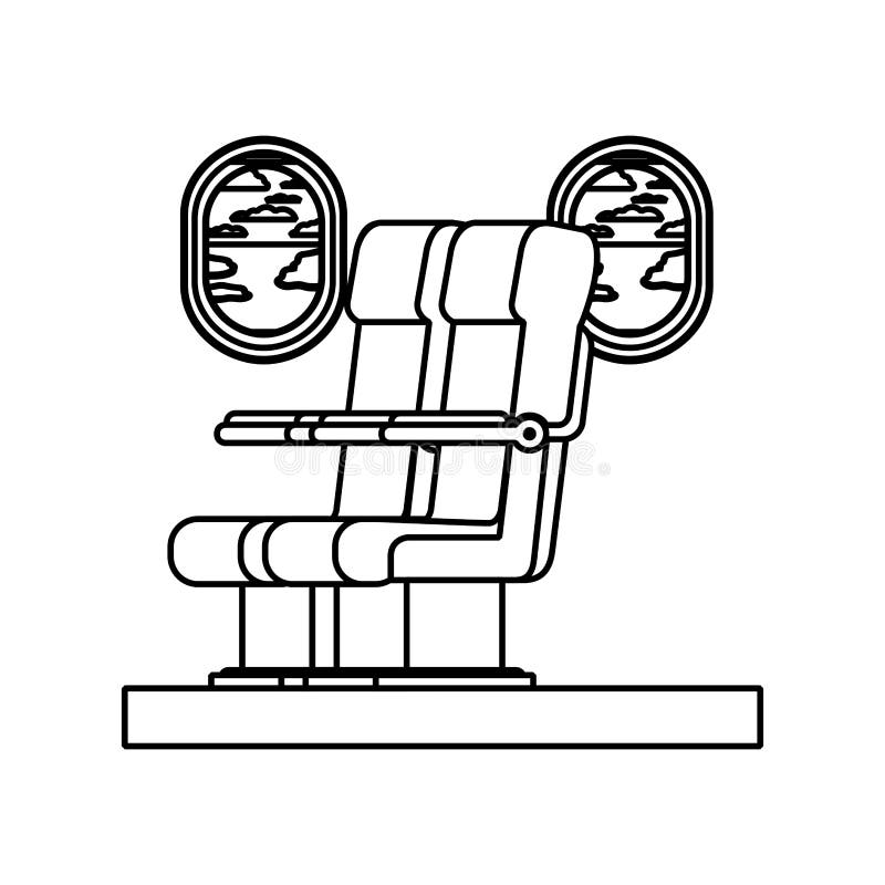 Airplane chair with window stock vector. Illustration of comfortable ...