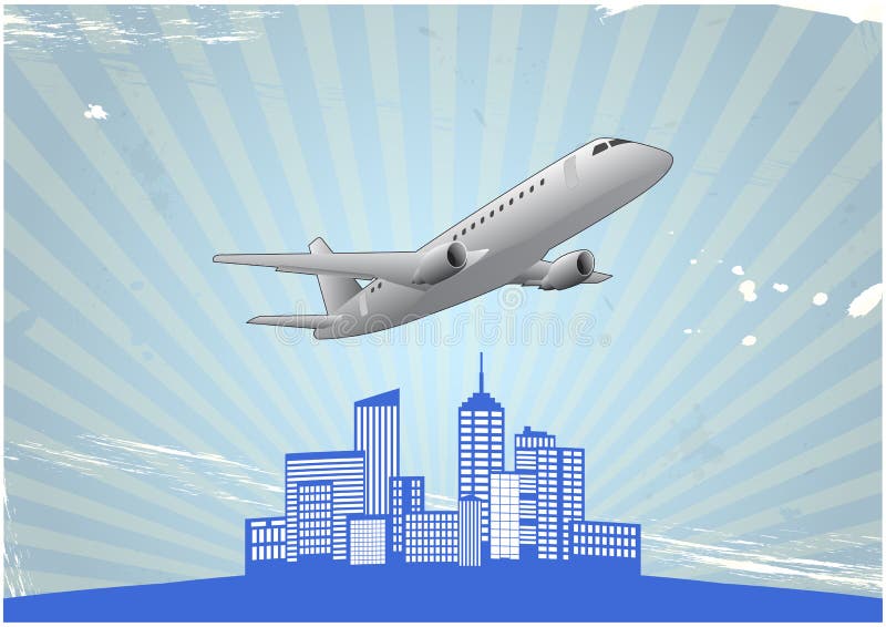 Airplane city stock vector. Illustration of aviation - 39640675