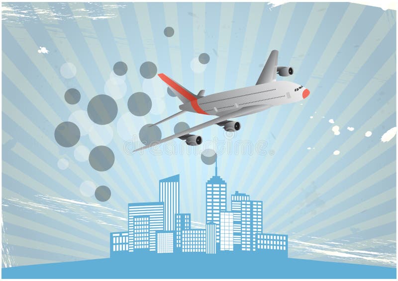 Airplane city stock vector. Illustration of aviation - 39640675