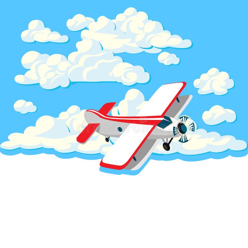 Cute Cartoon Airplane Clouds Frame Stock Illustrations – 80 Cute ...