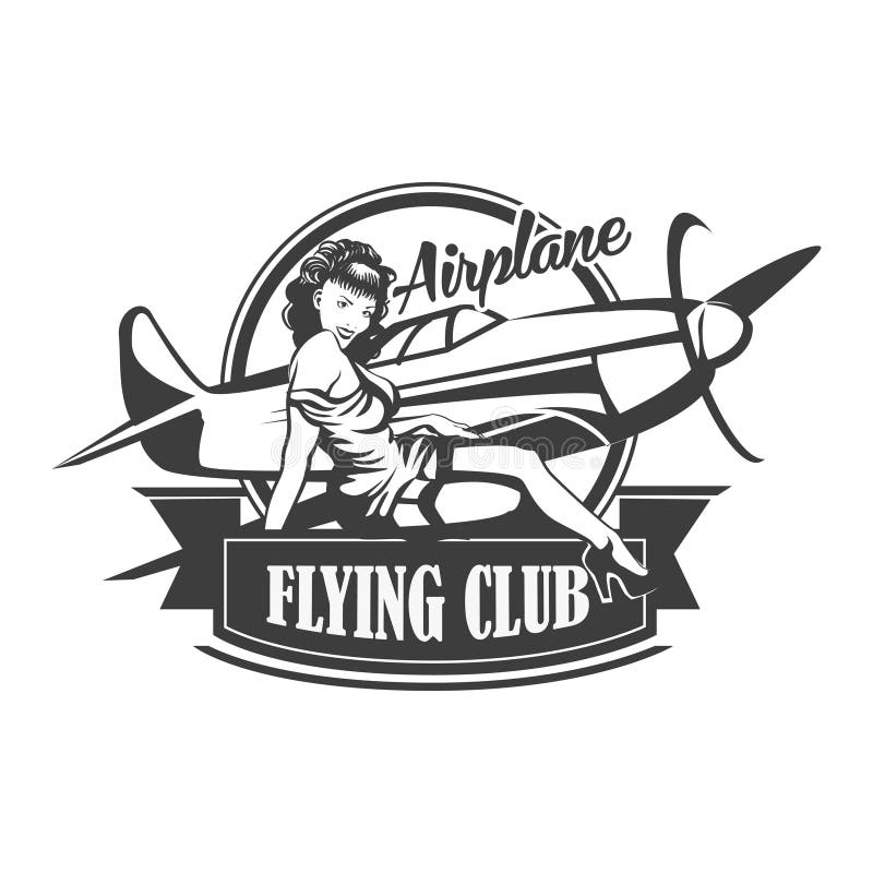 Airplane Club Vector Illustration Emblem, Vector Illustration Stock ...