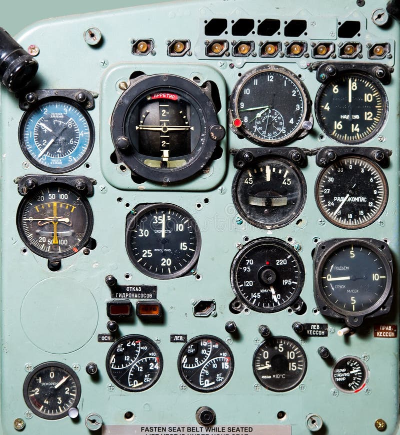 Airplane Cockpit Instruments Stock Photo - Image of guages, panel: 8379438