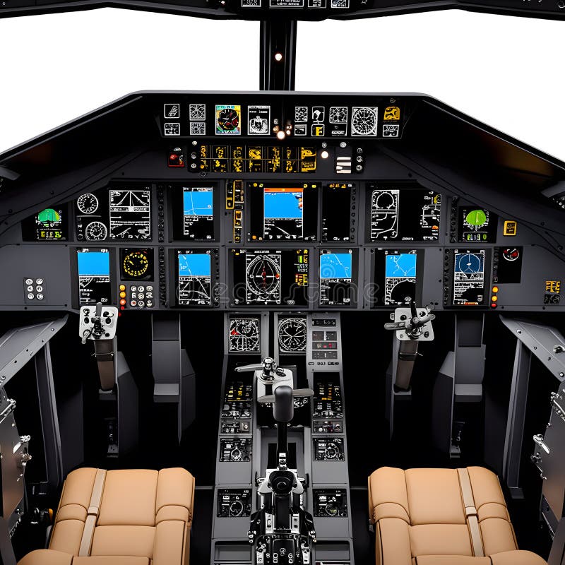 Airplane Cockpit, AI-generatet Stock Illustration - Illustration of ...