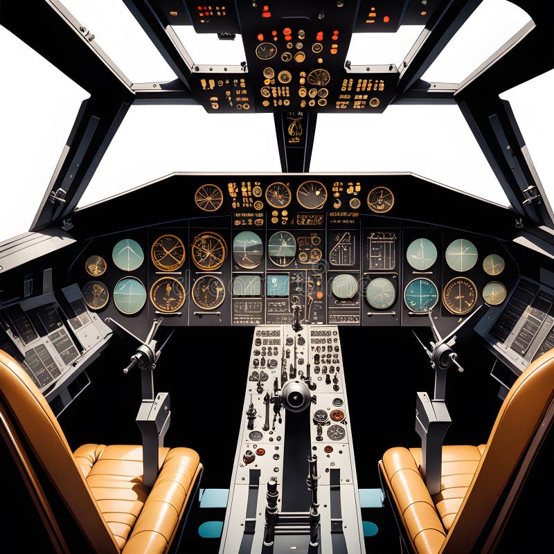 Airplane Cockpit, AI-generatet Stock Photo - Image of control, seats ...