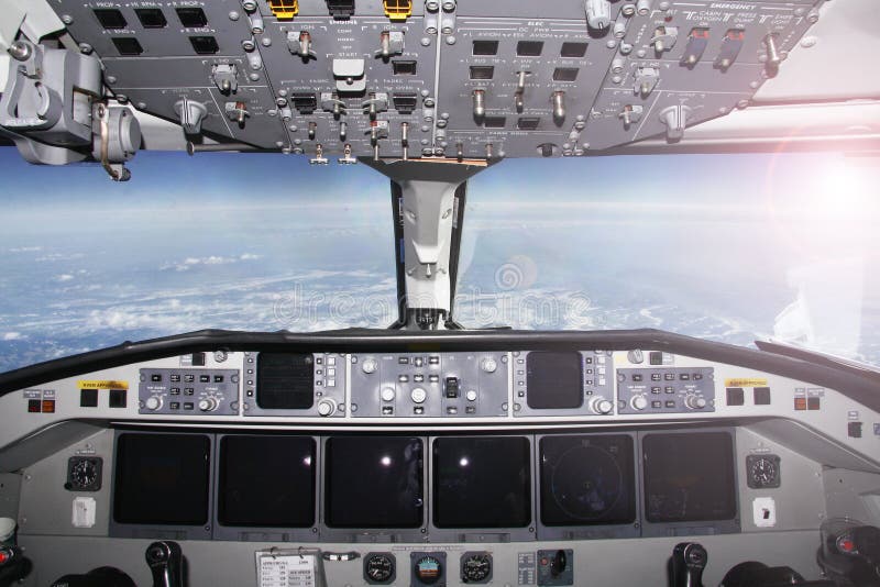 Airplane Cockpit-the Best Office Stock Image - Image of pilot, aviation ...