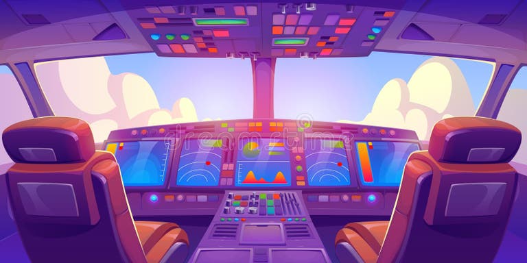 Cartoon Airline Cockpit Stock Illustrations – 344 Cartoon Airline ...