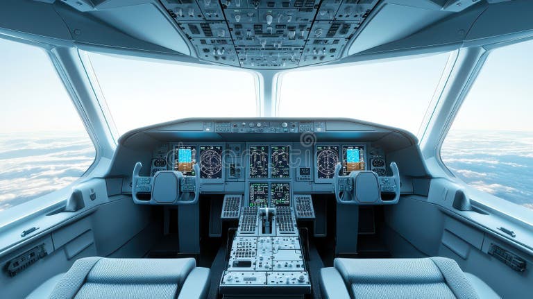Airplane Cockpit Control Panel, Flight Deck Instruments, Avionics ...