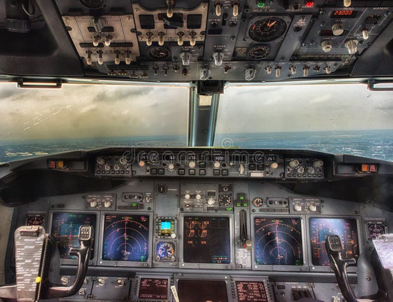 Airplane Cockpit stock photo. Image of altitude, inside - 102785302