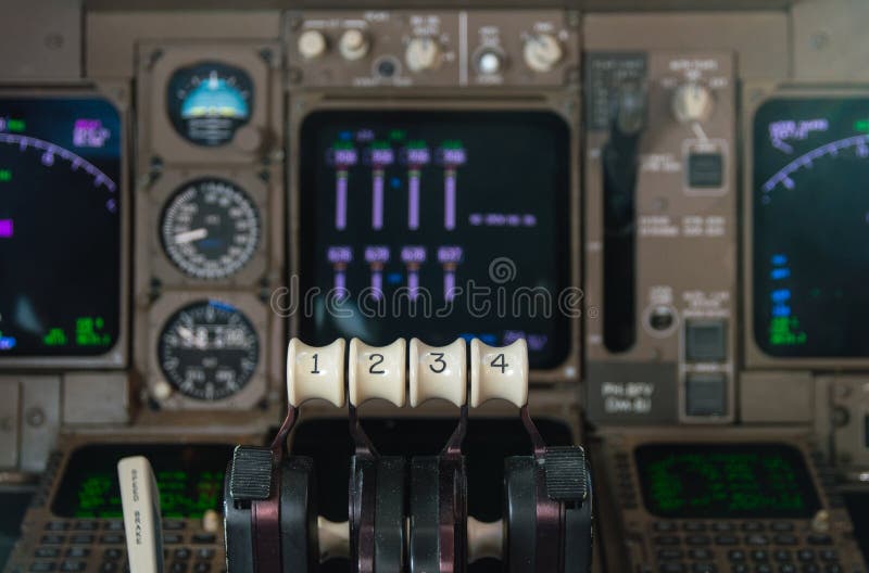 Airplane Cockpit Instruments Stock Image - Image of aerospace, close ...