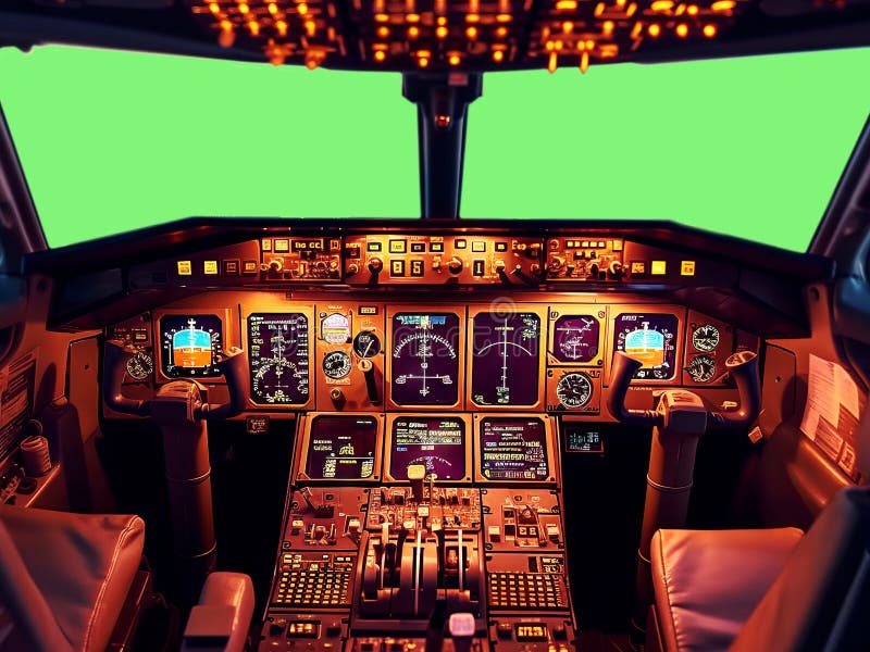 Airplane cockpit stock illustration. Illustration of template - 277665628