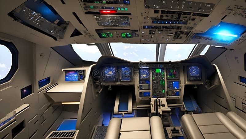 Airplane Cockpit Pilot View Created with Generative Ai Stock ...