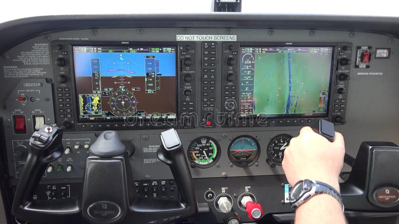 Airplane Cockpit with Flying Command on Control Panel Stock Video ...