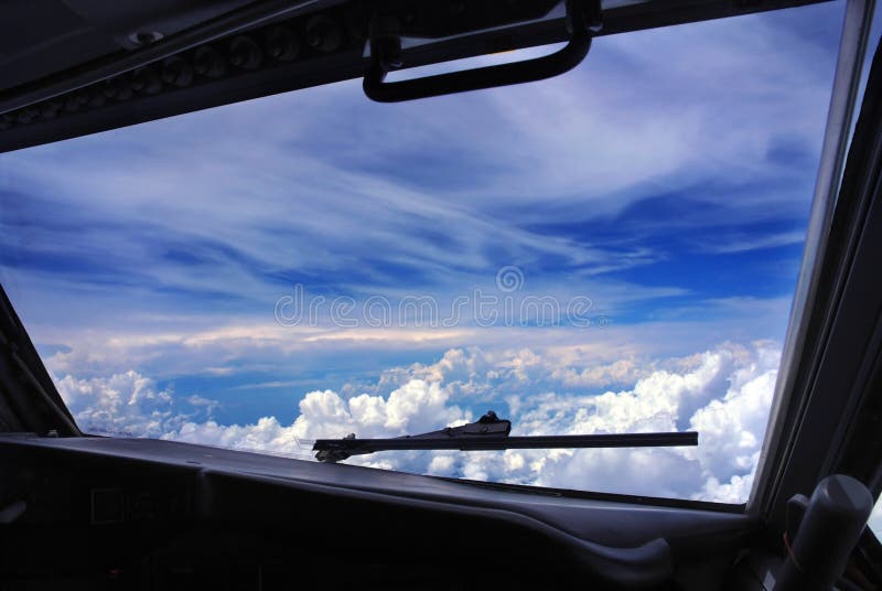 Airplane cockpit window stock image. Image of background - 7036151