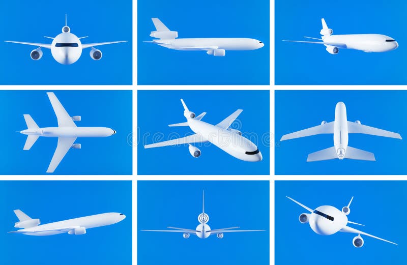 Set of Isolated Airbuses Boeing Series Stock Vector - Illustration of ...