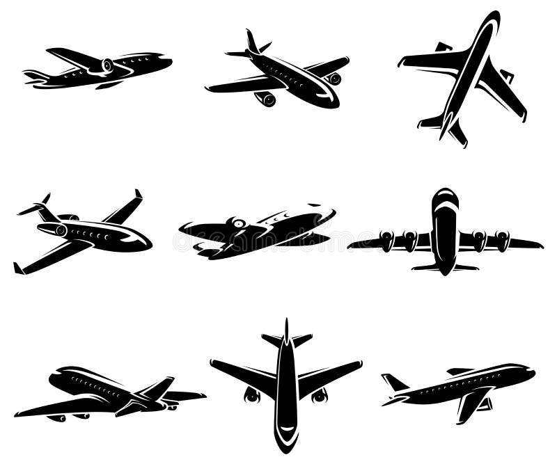 Boeing 707 silhouettes stock vector. Illustration of defense - 8951915