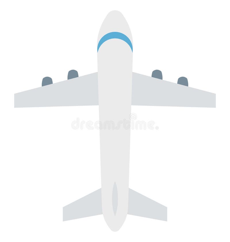 Airplane Color Illustration Vector Icon Stock Vector - Illustration of ...