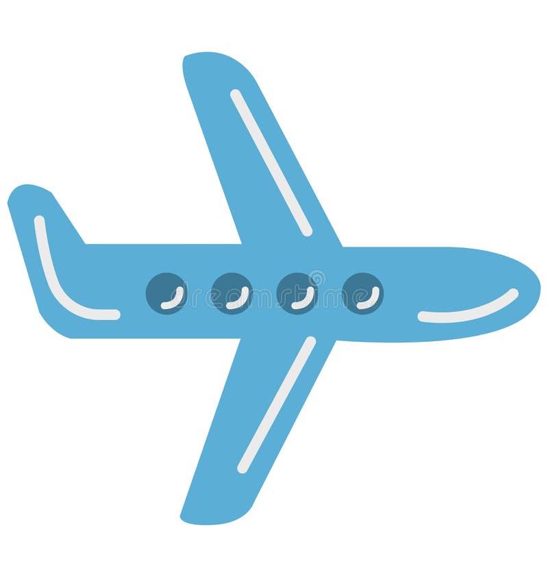 Airplane Color Vector Isolated Icon Editable Stock Vector ...