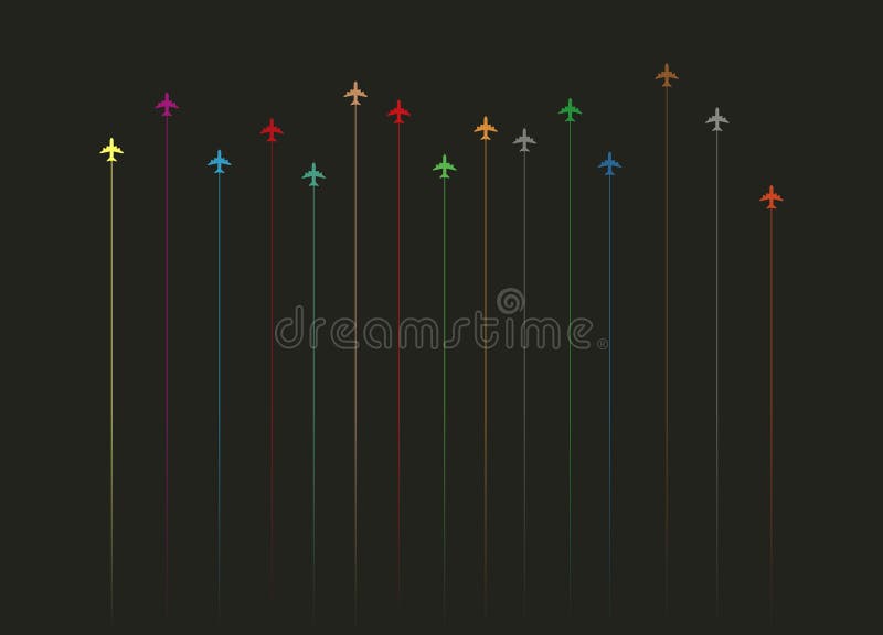 Airplane in Different Colors, Simple Minimal Art, Vector Design ...