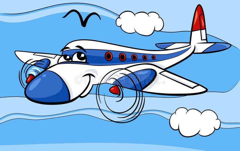 Airplane Comic Character Cartoon Illustration Stock Illustration ...