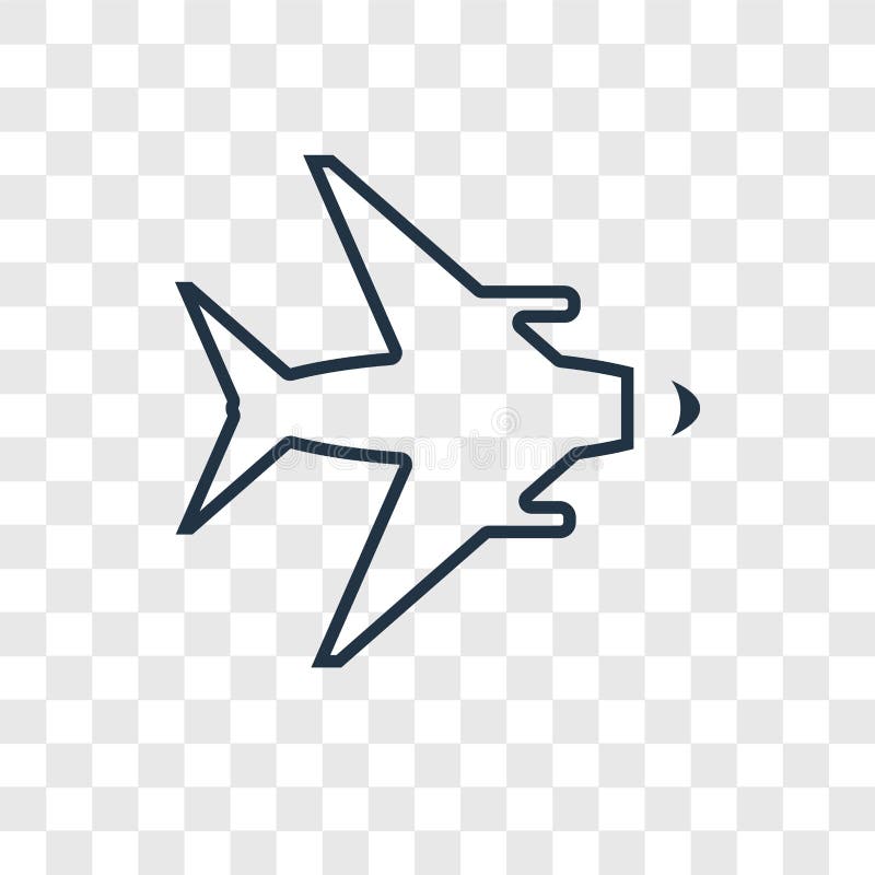 Aeroplane Concept Vector Linear Icon Isolated on Transparent Background ...