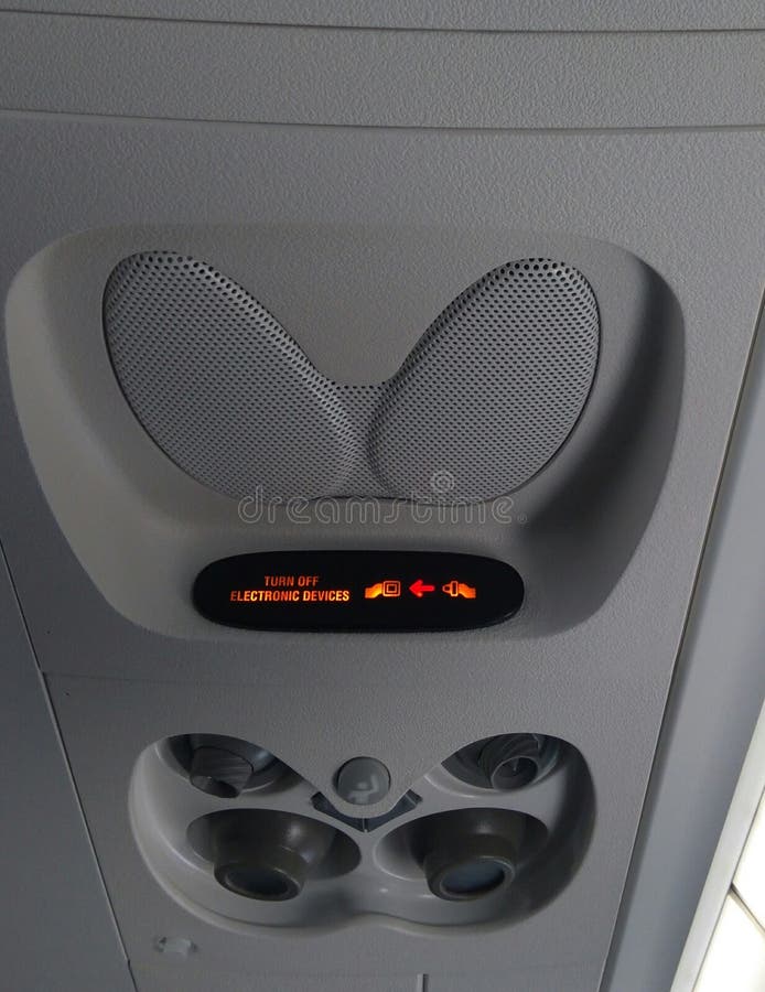 Airplane Console Containing Lights, AC, Sound System and Instructions ...