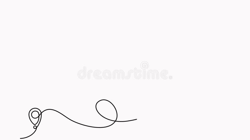 Airplane Continuous Line Drawing with Map Pin Pointer Animated Video ...