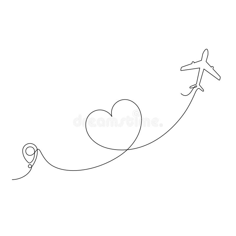 Airplane Drawing Heart Stock Illustrations – 813 Airplane Drawing Heart ...