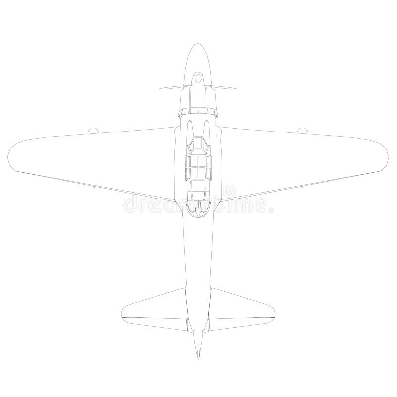 Airplane Contour for Landing on Water. View from Above Stock Vector ...