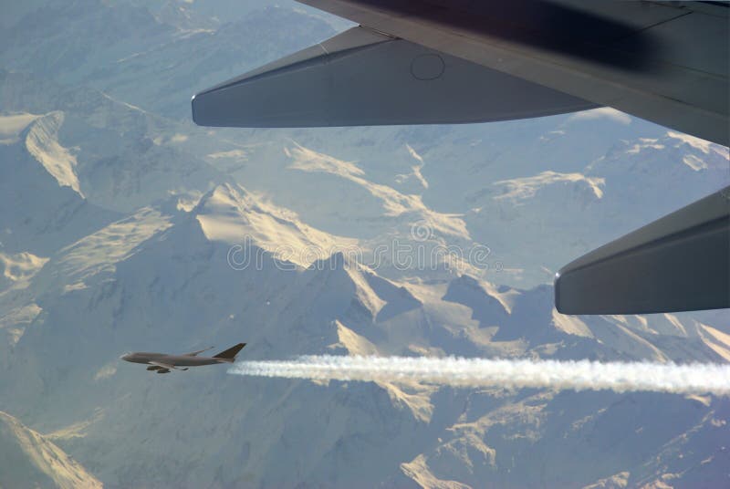Airplane with contrail stock image. Image of dioxide - 19363541
