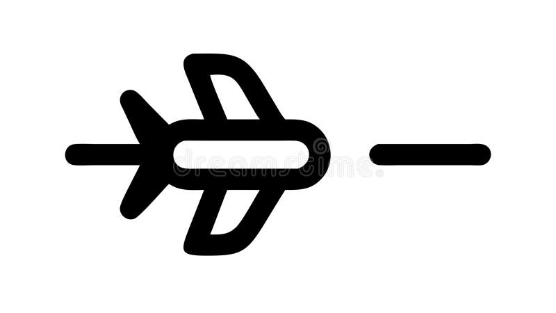 Airplane Contrail Flight Path Aviation Icon , Vector Design Generative ...