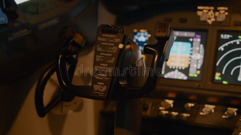 Airplane Control Panel with Switch and Lever in Cockpit To Takeoff ...