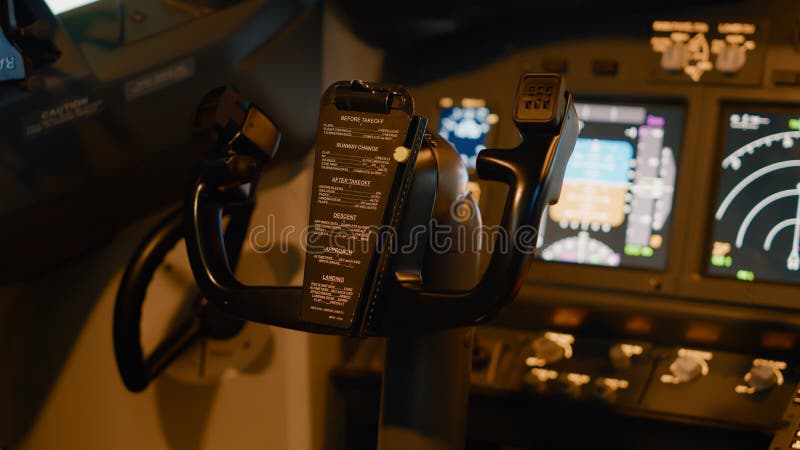 Airplane Control Panel with Dashboard Command and Lever Stock Image ...