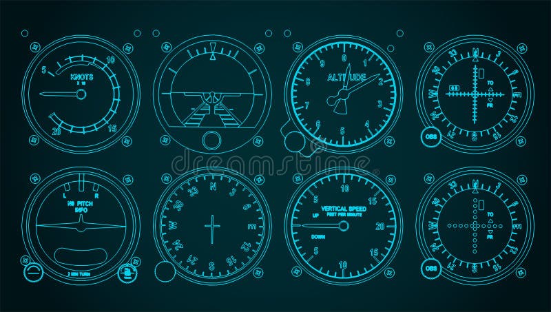Airplane Control Panel Illustration Stock Vector - Illustration of ...