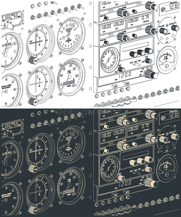 Airplane Control Panel Illustrations Stock Vector - Illustration of ...