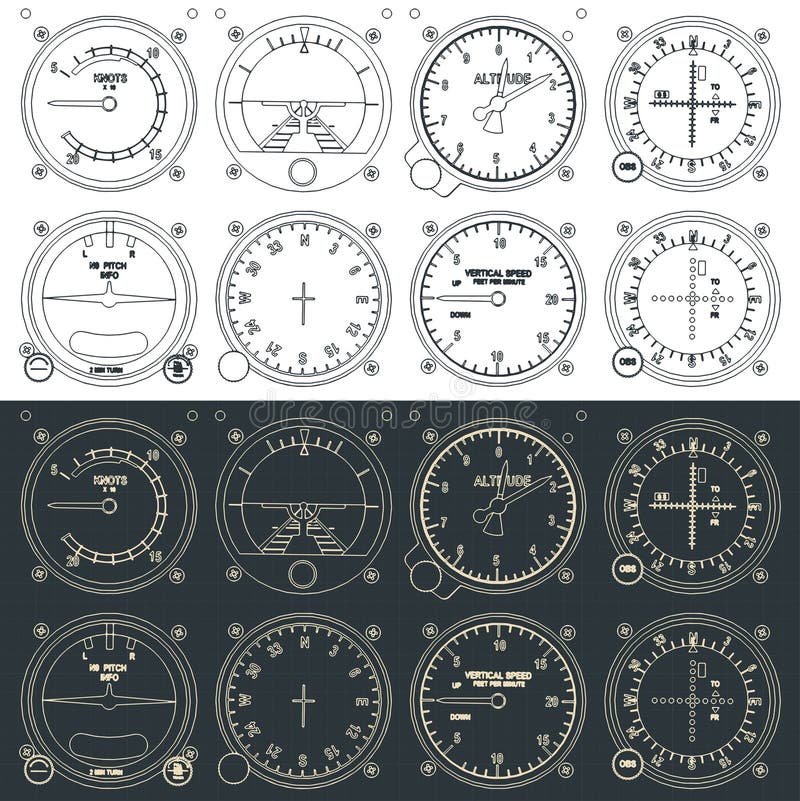 Airplane control panel stock vector. Illustration of transportation ...