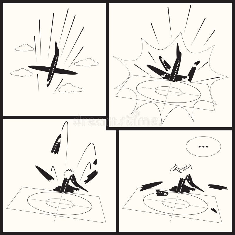 Airplane Crash Vector Icon, Flat Style Symbol Stock Vector ...