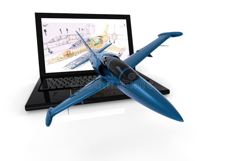Airplane 3D modeling stock illustration. Illustration of computer ...