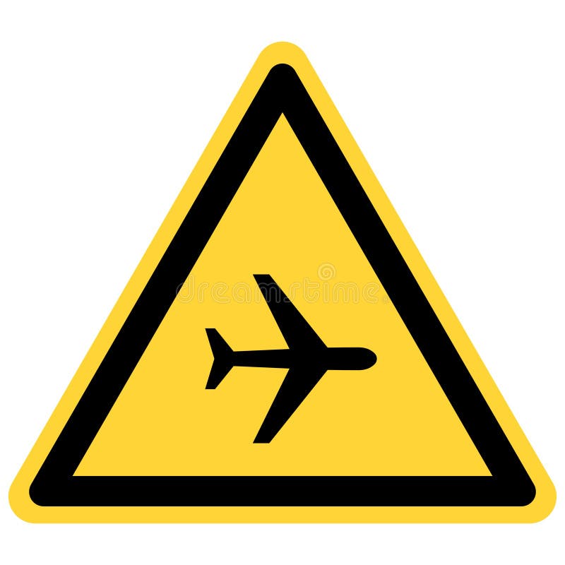 Airplane and danger sign stock vector. Illustration of danger - 244957867