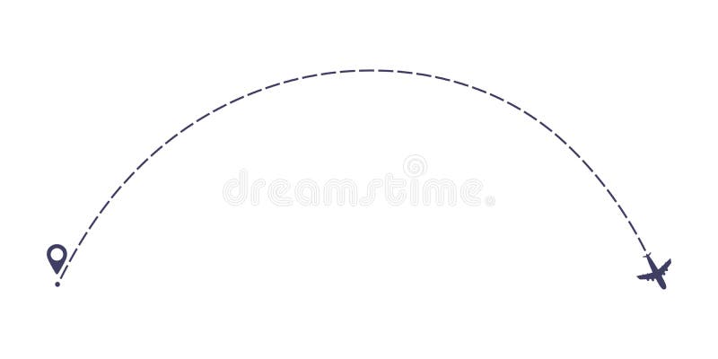 Airplane Dashed Line Path Flat Style Design Vector Illustration ...