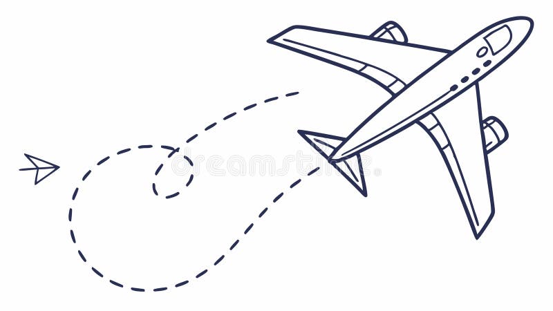 Airplane with Dashed Path, Travel and Journey Concept, Vector Design ...