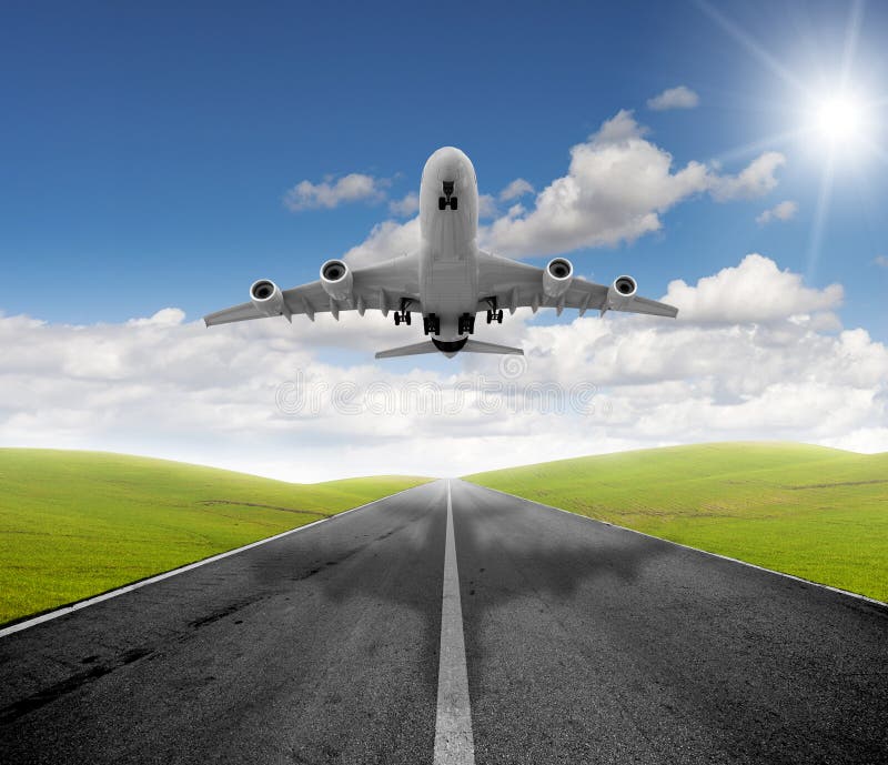 Airplane and departure stock image. Image of cargo, altitude - 18948897